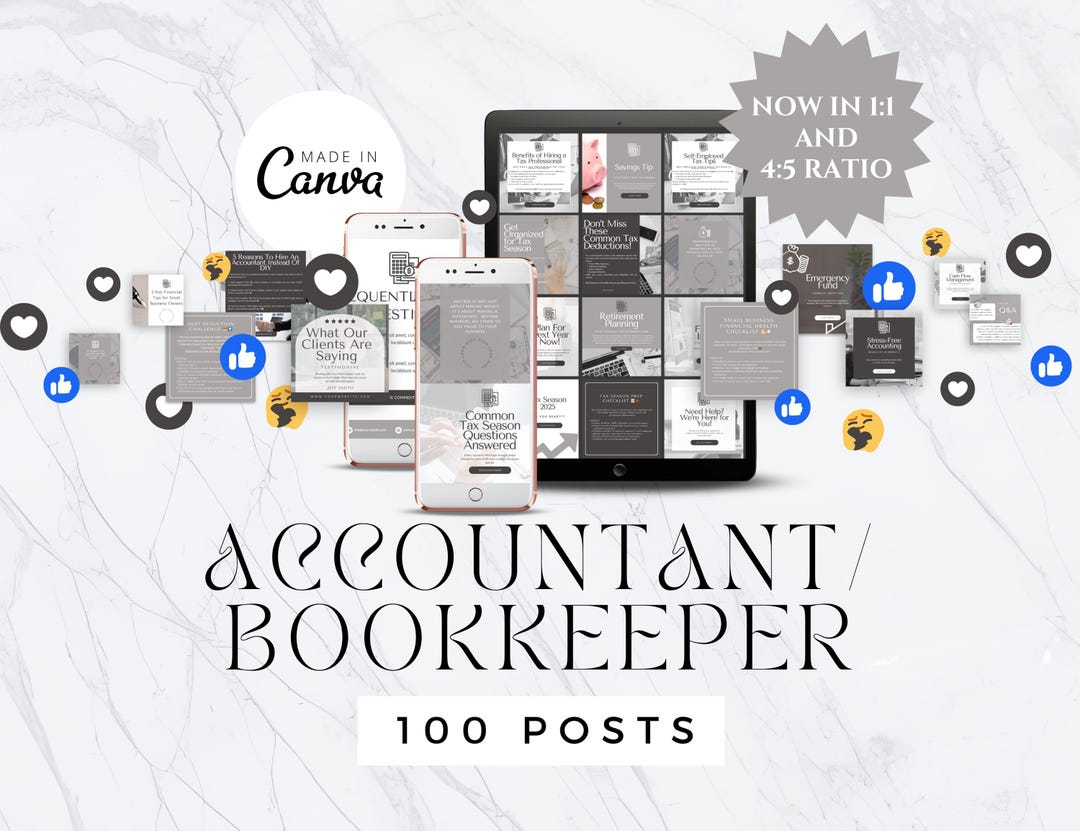 Accounting and Bookkeeping Social Media Templates for Small Business ...