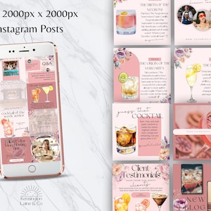 Mobile Bar Instagram Templates, Bartender Social Media Posts, Canva ...