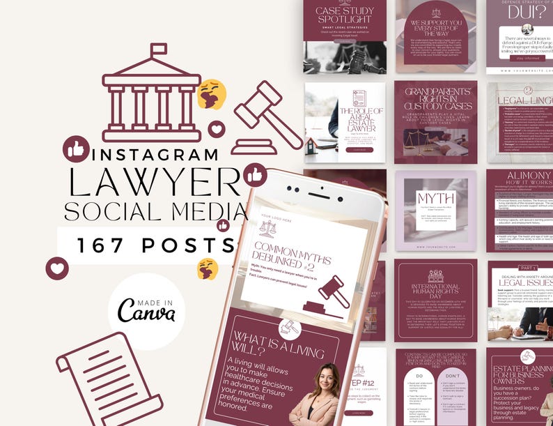 Social Media Posts for Lawyers, Law Firm Instagram, Attorney Templates ...