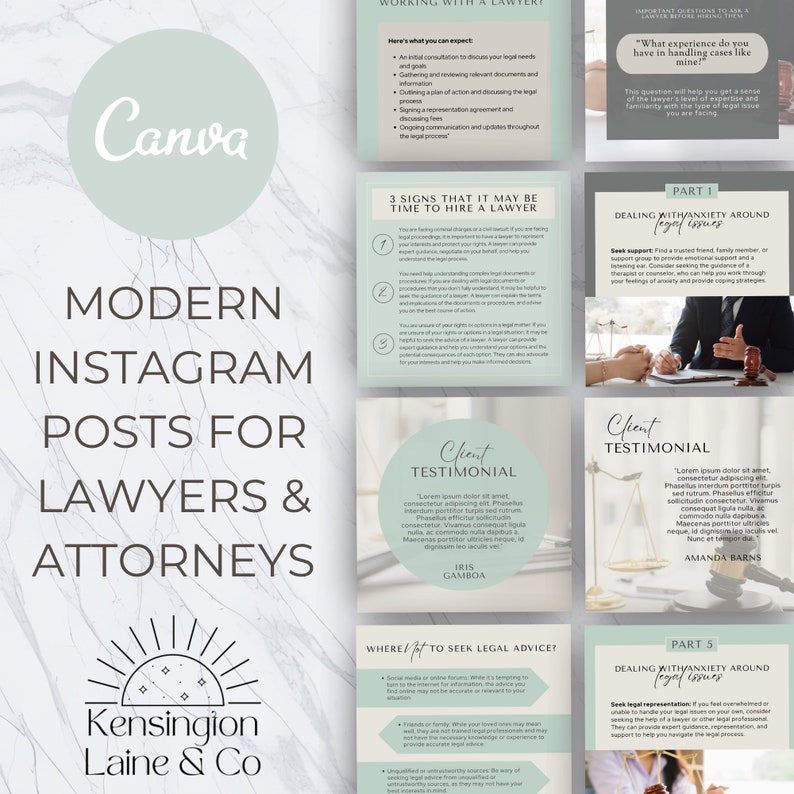Law Firm Instagram Post Ideas, Sage, Social Media Posts for Lawyers and ...