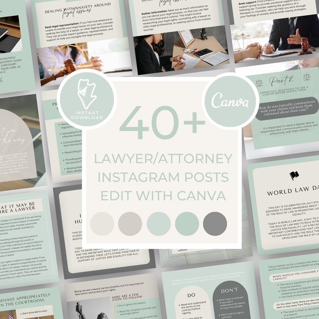Law Firm Instagram Post Ideas, Sage, Social Media Posts for Lawyers and ...