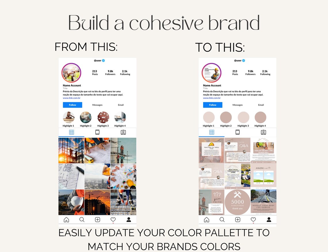 Construction Company Instagram Template, Home Builder Social Media ...