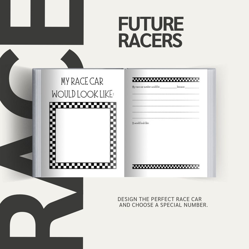 Racing Activities Autograph Book - Printable, Games, Letters, Draw ...