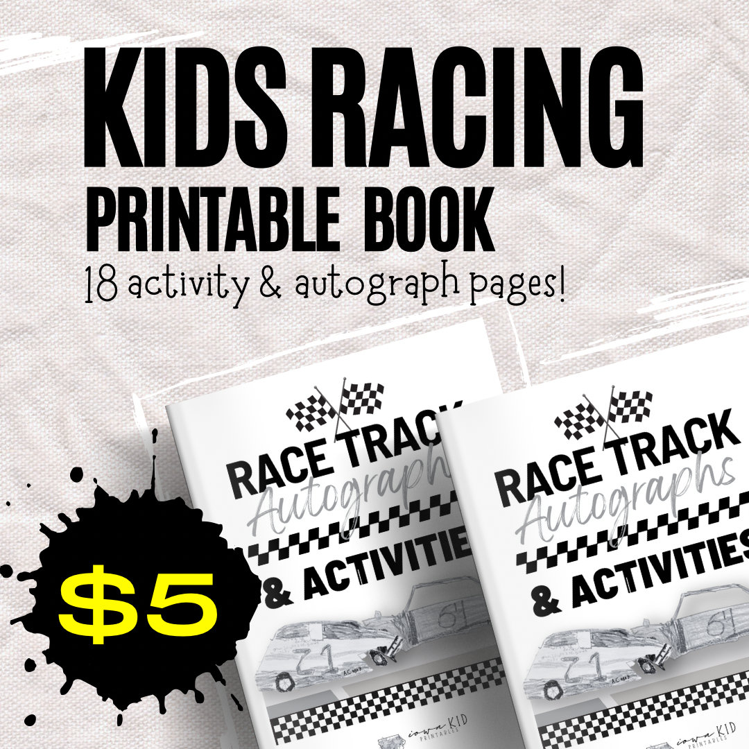 Racing Activities Autograph Book - Printable, Games, Letters, Draw ...