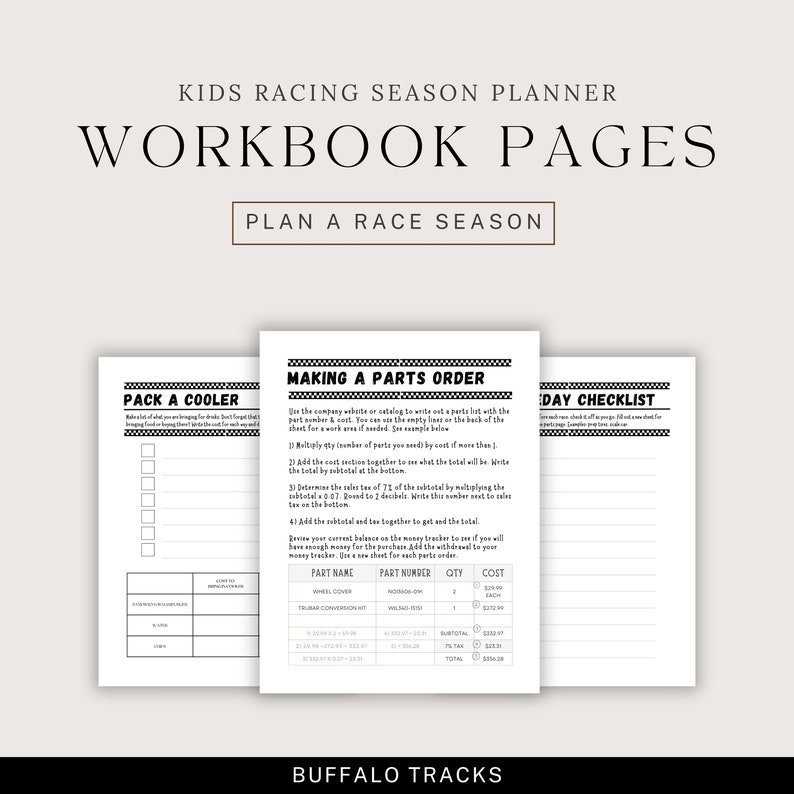 Race Track Summer Worksheets 350+ Pages Junior Racer Season Planner ...