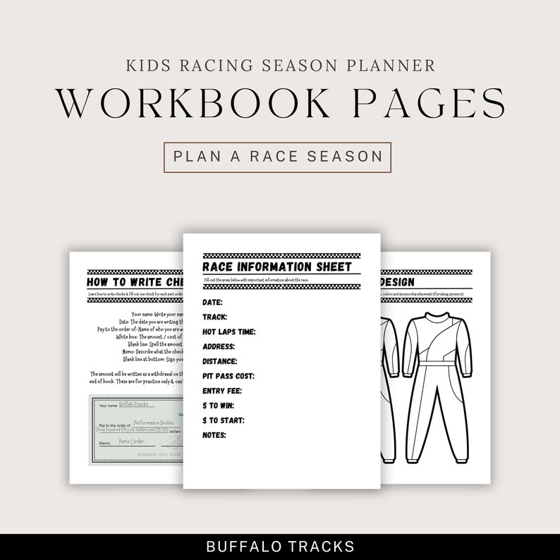 Race Track Summer Worksheets 350+ Pages Junior Racer Season Planner ...