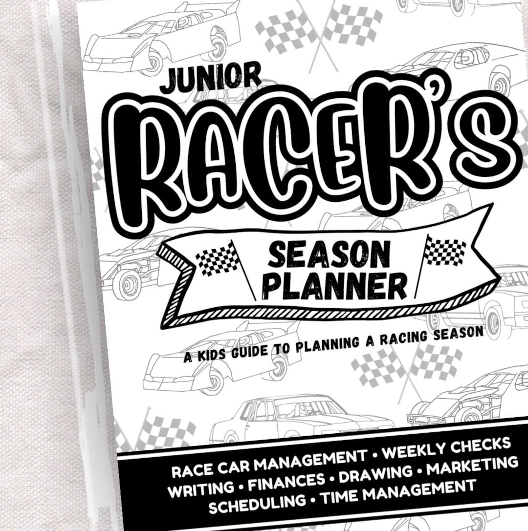 Junior Racer Season Planner: Kids Racing Workbook (digital Printable ...