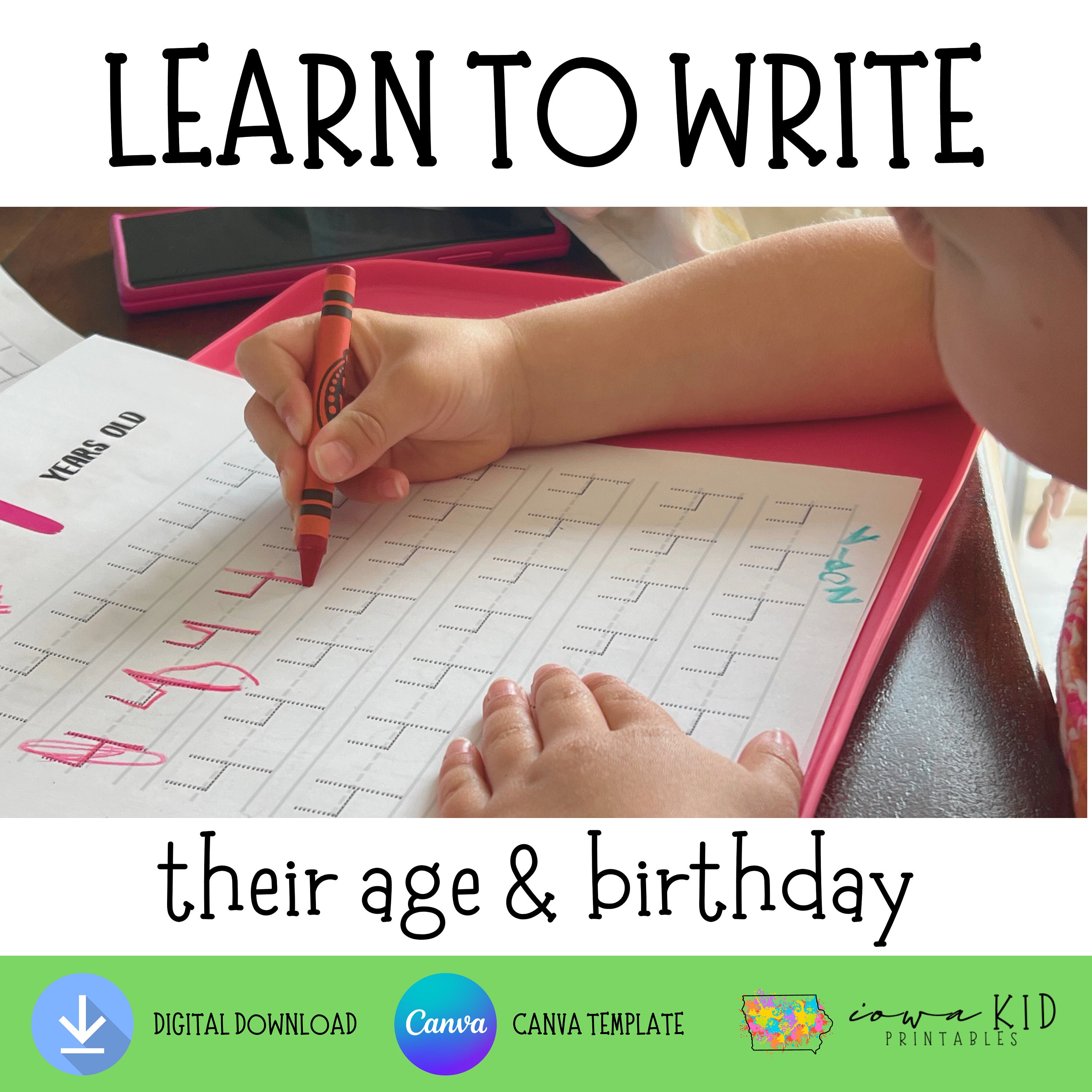 All About Me Tracing Kid Worksheets-print at Home-customize-learn to ...