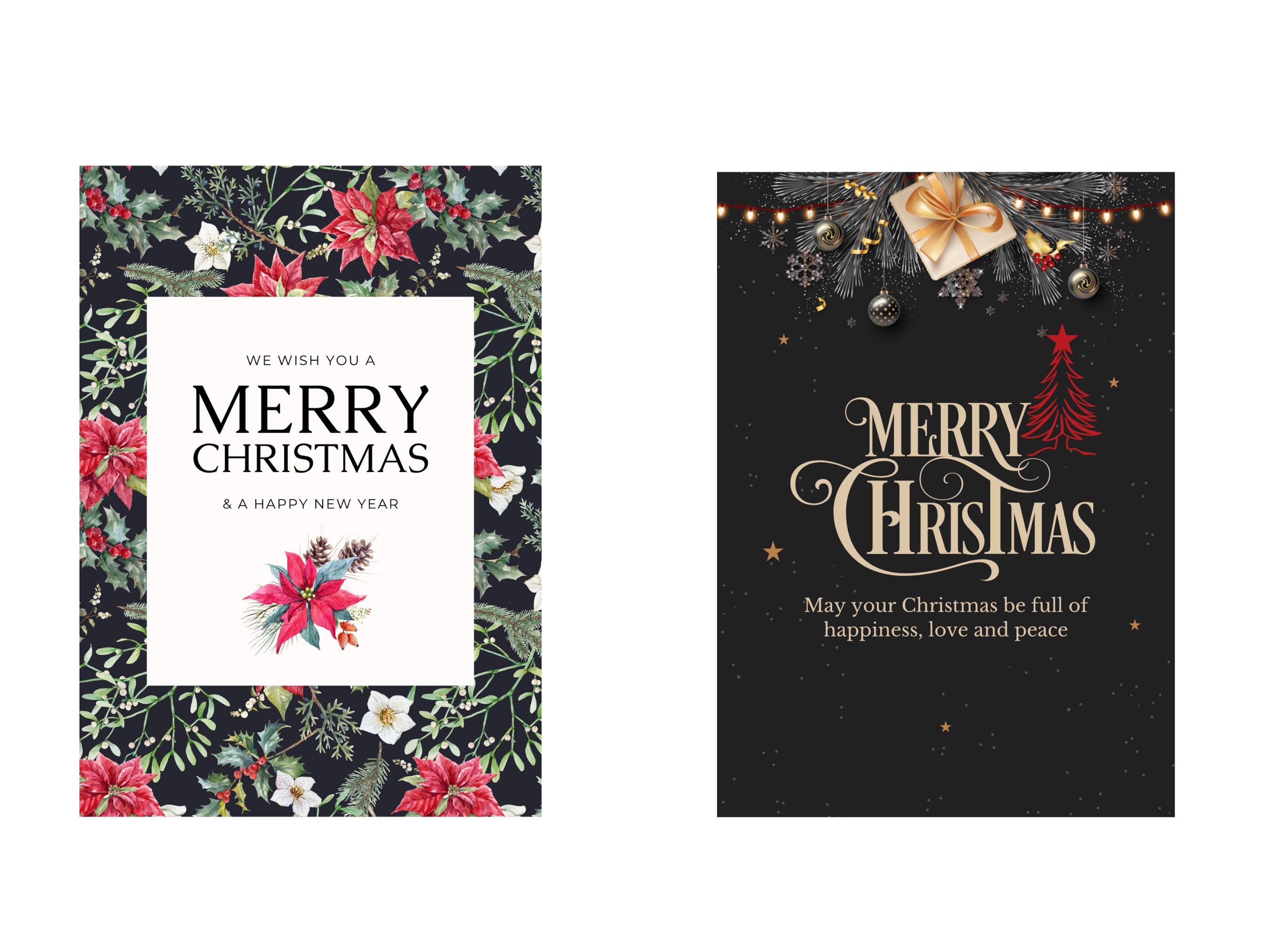 Editable Christmas Card Template Set of 21 Digital Download Christmas ...