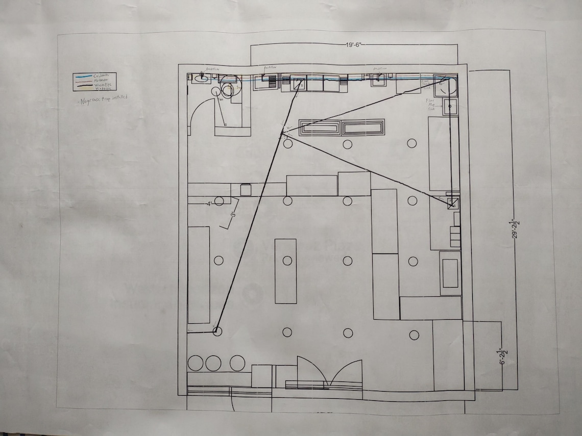 Floor Plan, Blueprint, Permit Ready, Health Department, Commercial ...