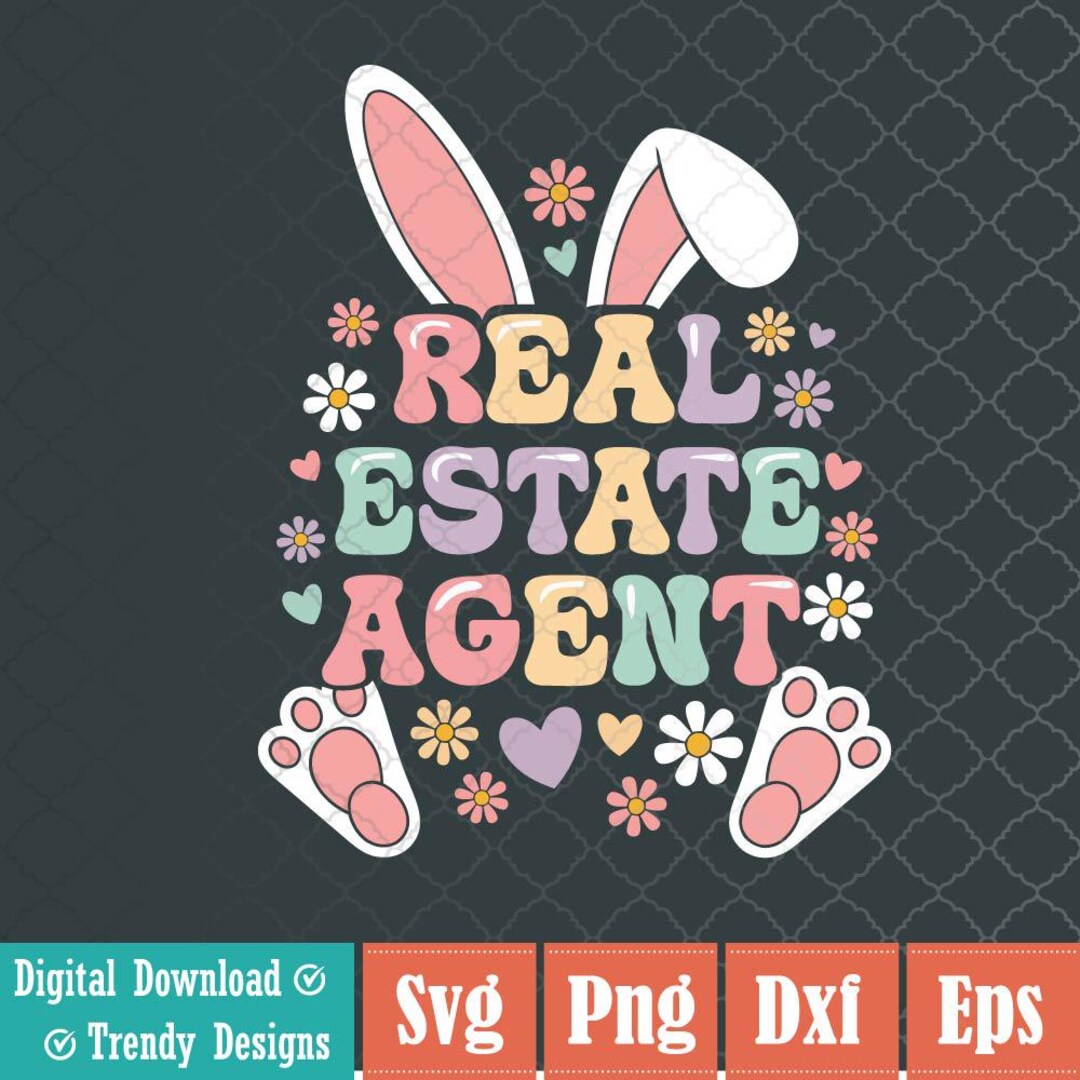 Easter Bunny Real Estate Agent Svg, Cute Realtor Spring Svg, Digital ...