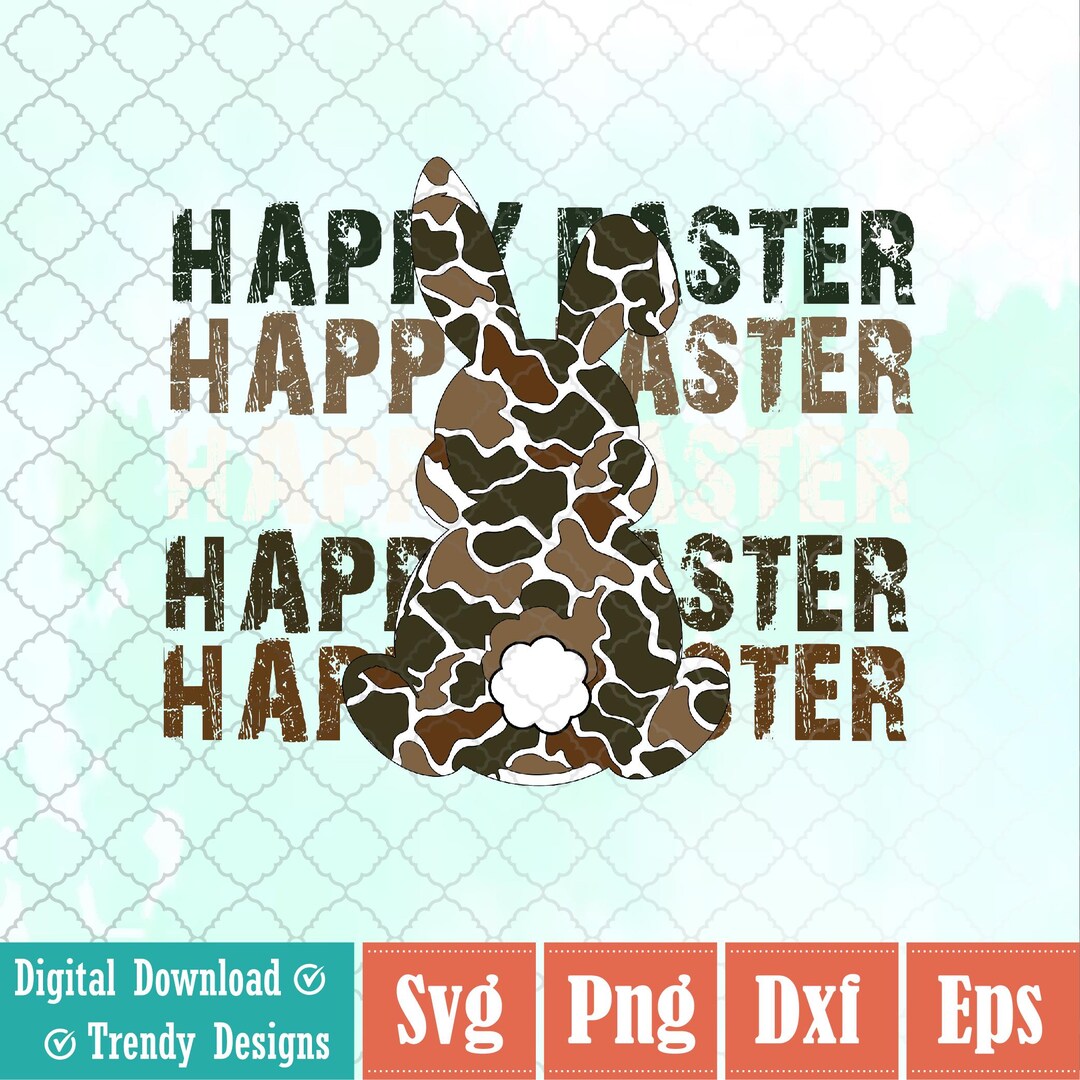 Happy Easter Camo Bunny Svg, Easter Hunting Camouflage Svg, - Etsy