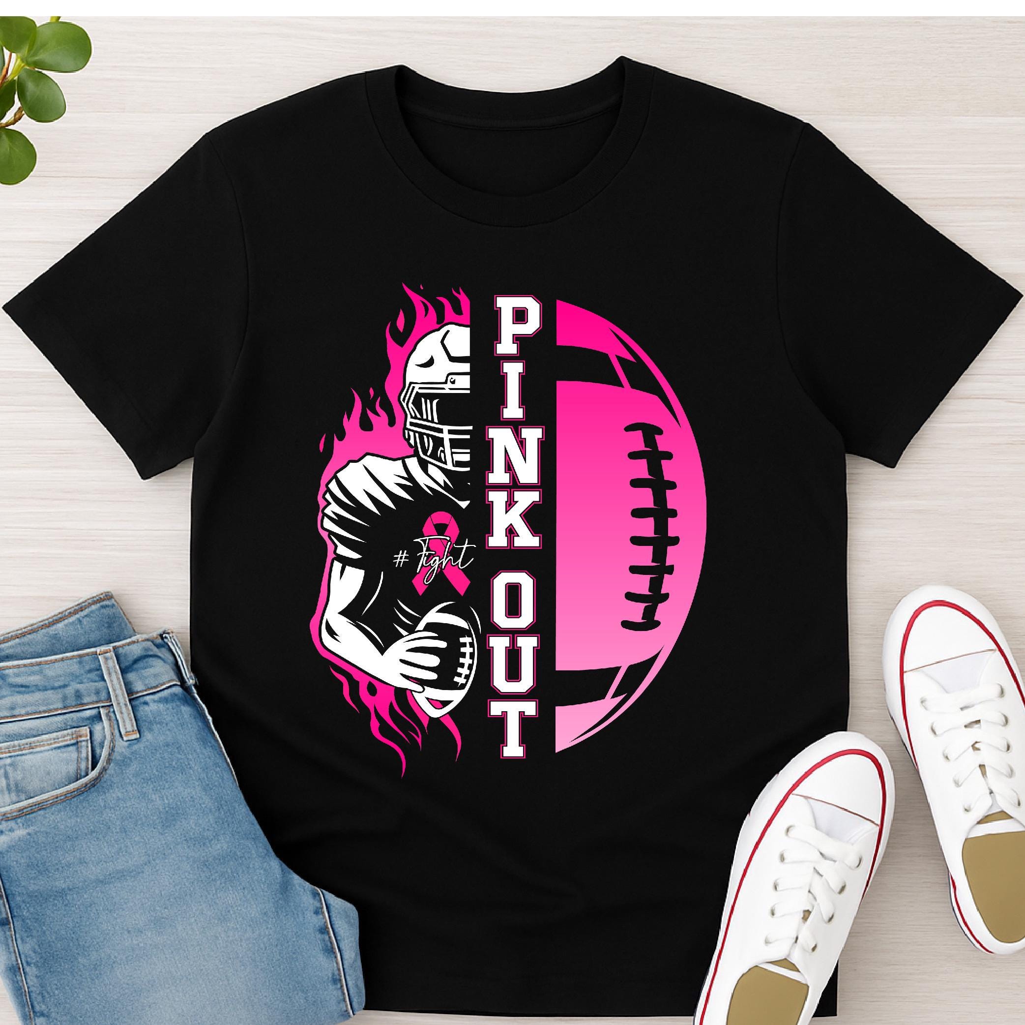Football Pink Out Team Breast Cancer Awareness Month SVG, Pink Ribbon ...
