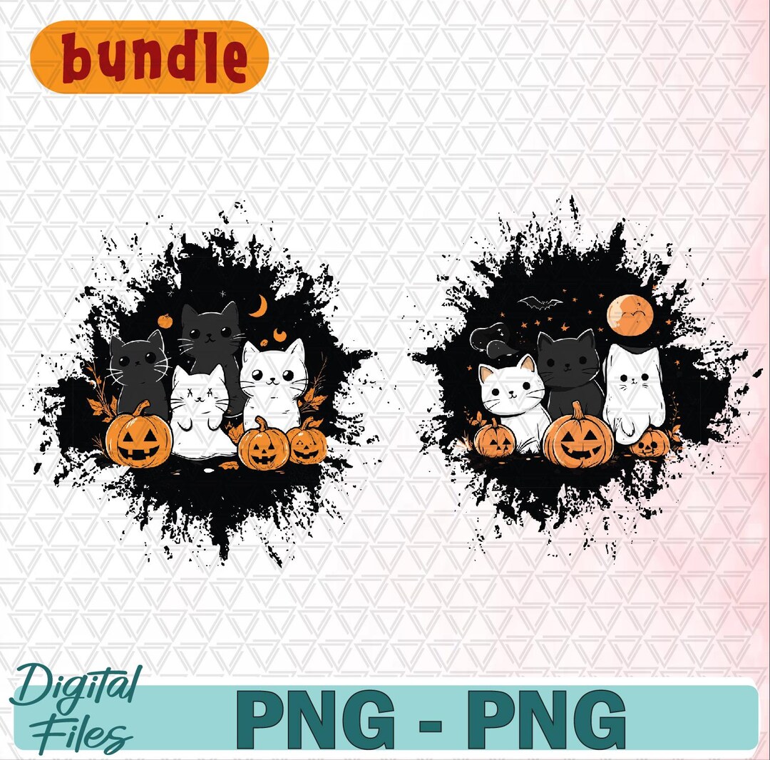 Halloween Ghost Black Cat Png, Funny Halloween Png, Cute Cat Png ...