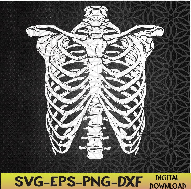 Skeleton Rib Cage Halloween Costume Svg Eps Png Dxf - Etsy
