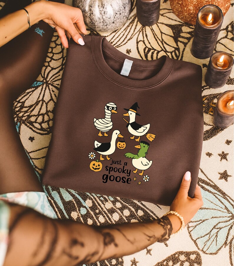 Just A Spooky Goose SVG, Funny Halloween T-shirt Design, Cute Goose ...