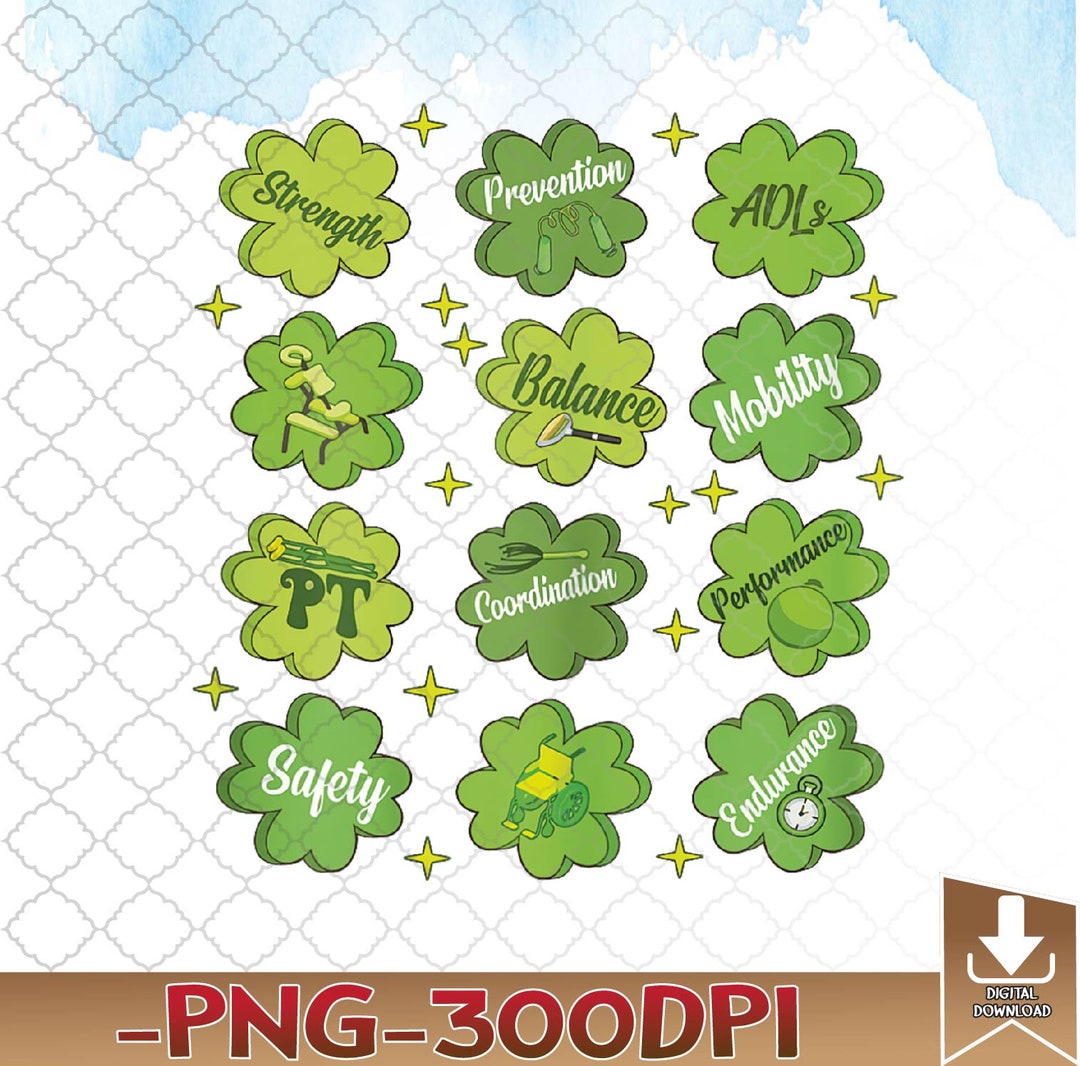 Physical Therapy Shamrock Funny St Patricks Day PT Png, Physical ...