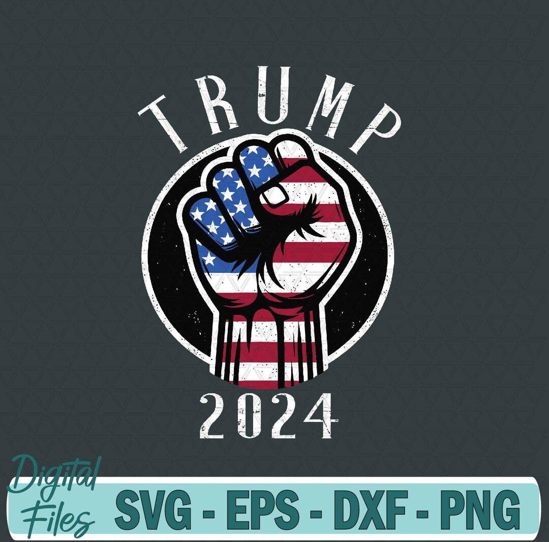 Tr-ump Pumps Fist Vote Republican 2024 Usa Svg File, Digital Download ...