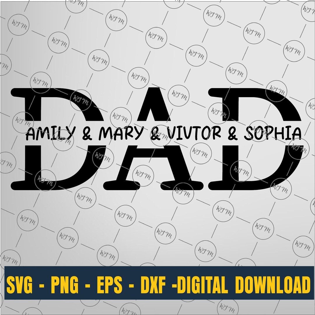 Personalized Dad Svg, Custom Dad With Kids Name Svg, Custom Dad Svg ...