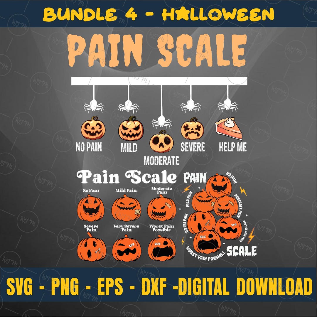 Pain Scale Spooky Pumpkin SVG Bundle, Trauma Nurse Halloween T-shirt ...