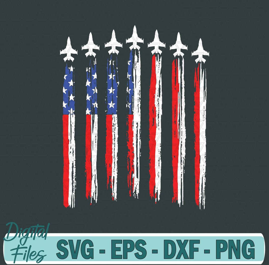 American Patriotic Fighter Jets USA Flag Waving 4th of July Svg, Png ...