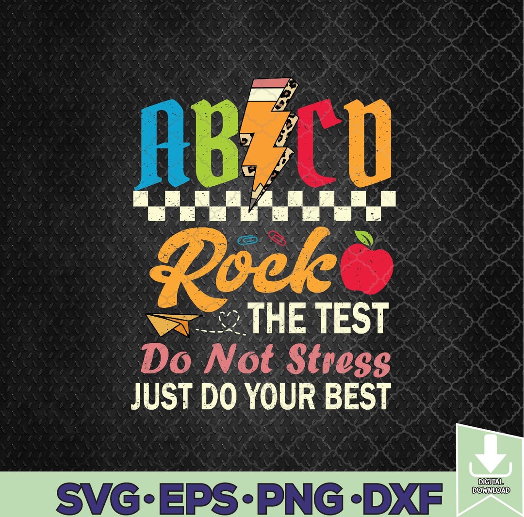 Vintage Testing Abcd Rock the Test Day Svg, Teachers Students Svg ...