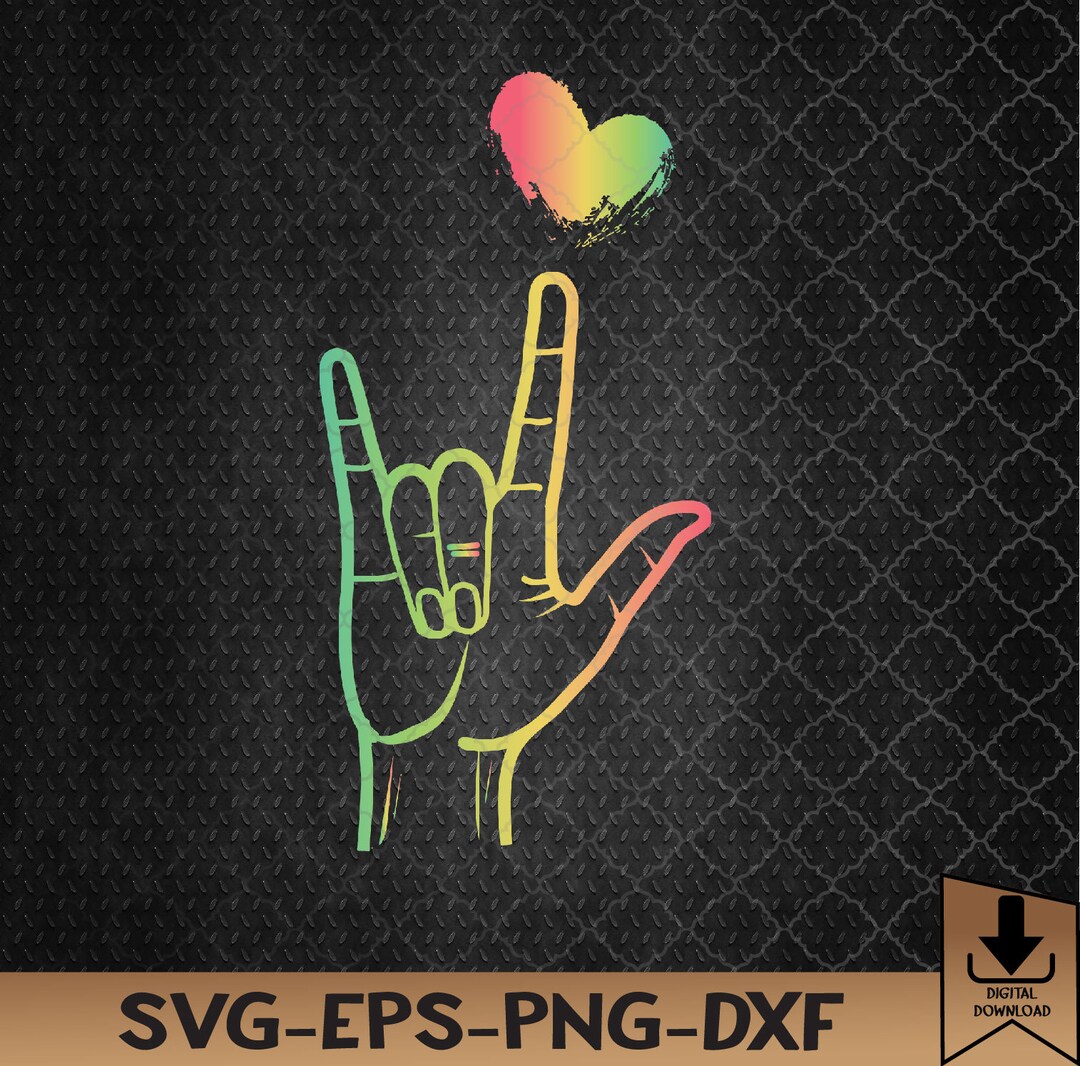 ASL I Love You Hand Sign Language Heart Valentine's Day Svg, Svg, Eps ...