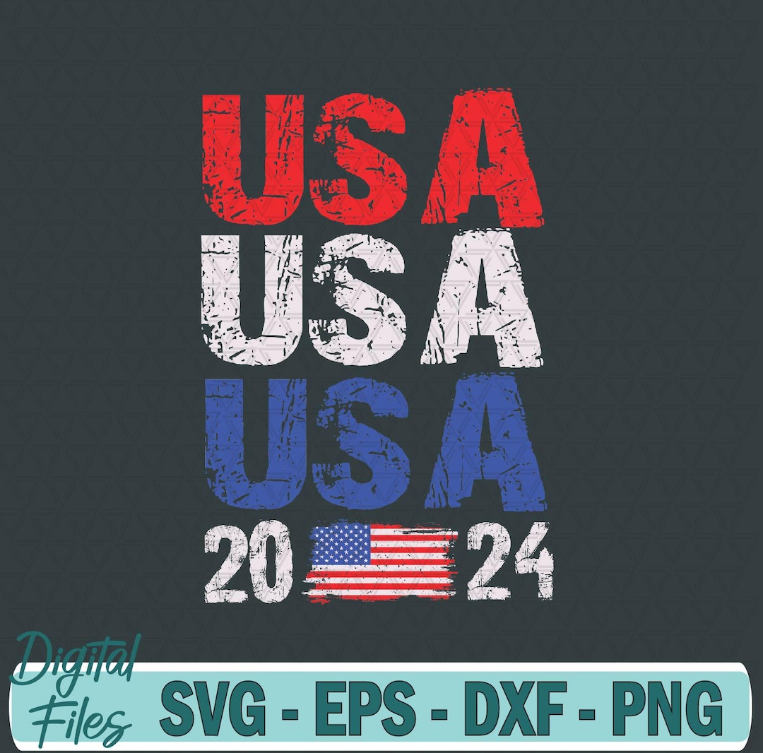 Usa 2024 Patriotic Flag Svg File, Digital Download - Etsy