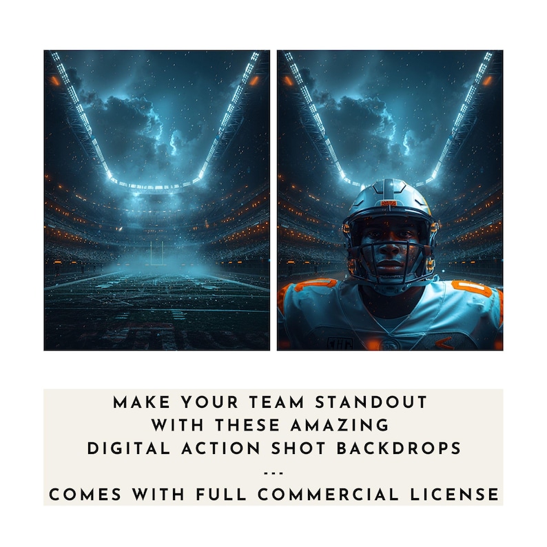 22 Cinematic Sports Field Digital Backdrops, Moody Football Field Photo ...