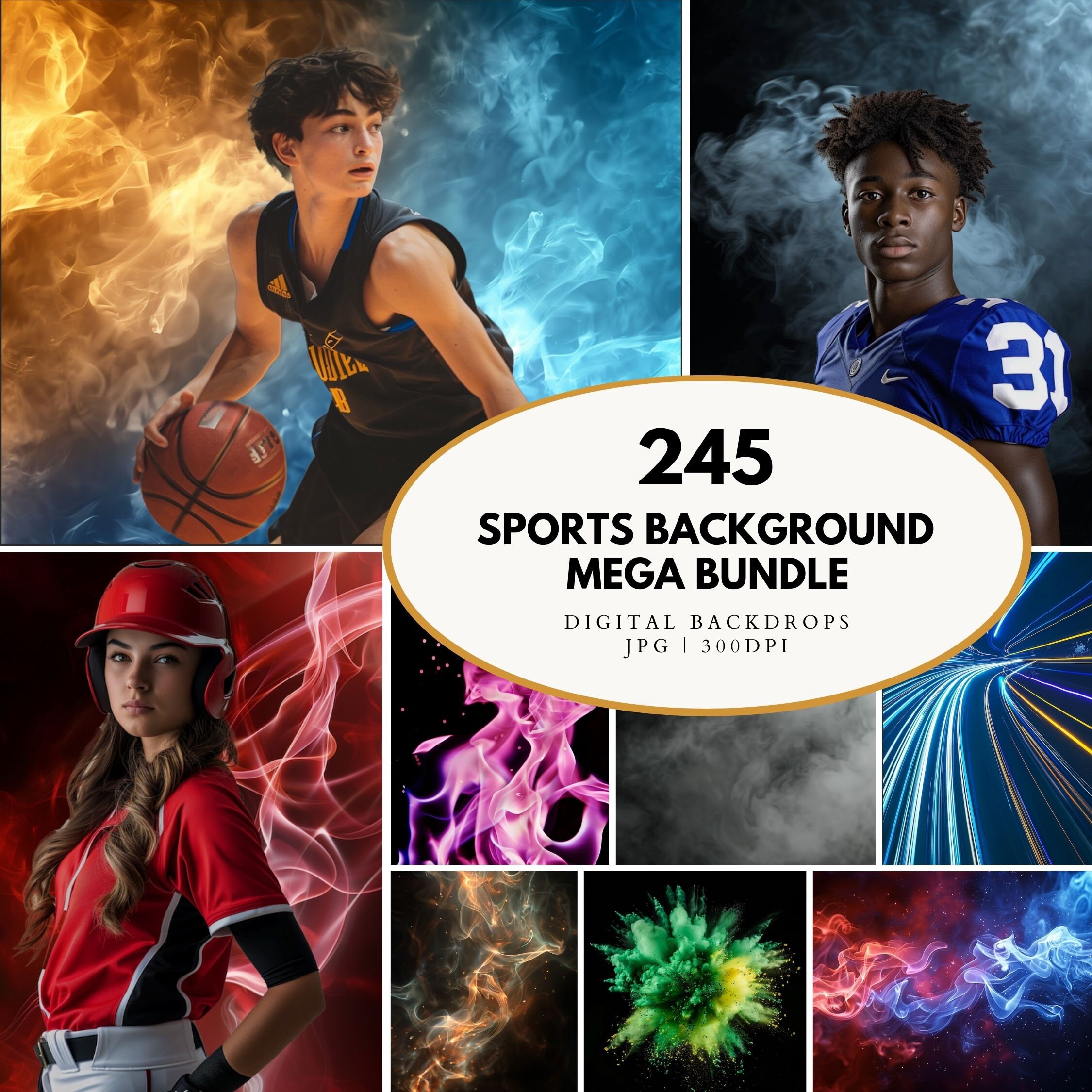 237 Sports Background Mega Bundle: Smoke Backdrop for Football Smoke ...
