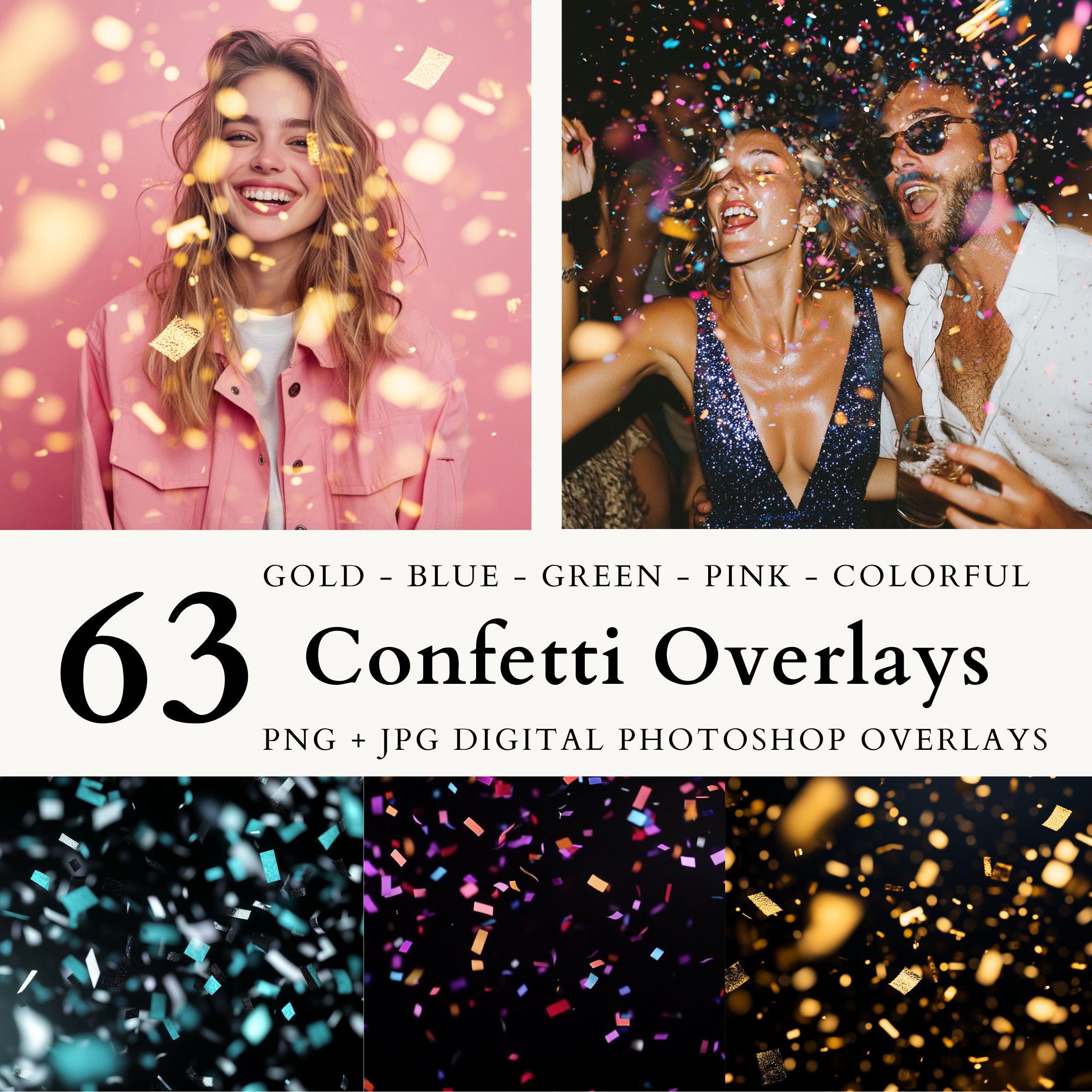 Confetti Photoshop Overlays for Professional Photography Editing ...