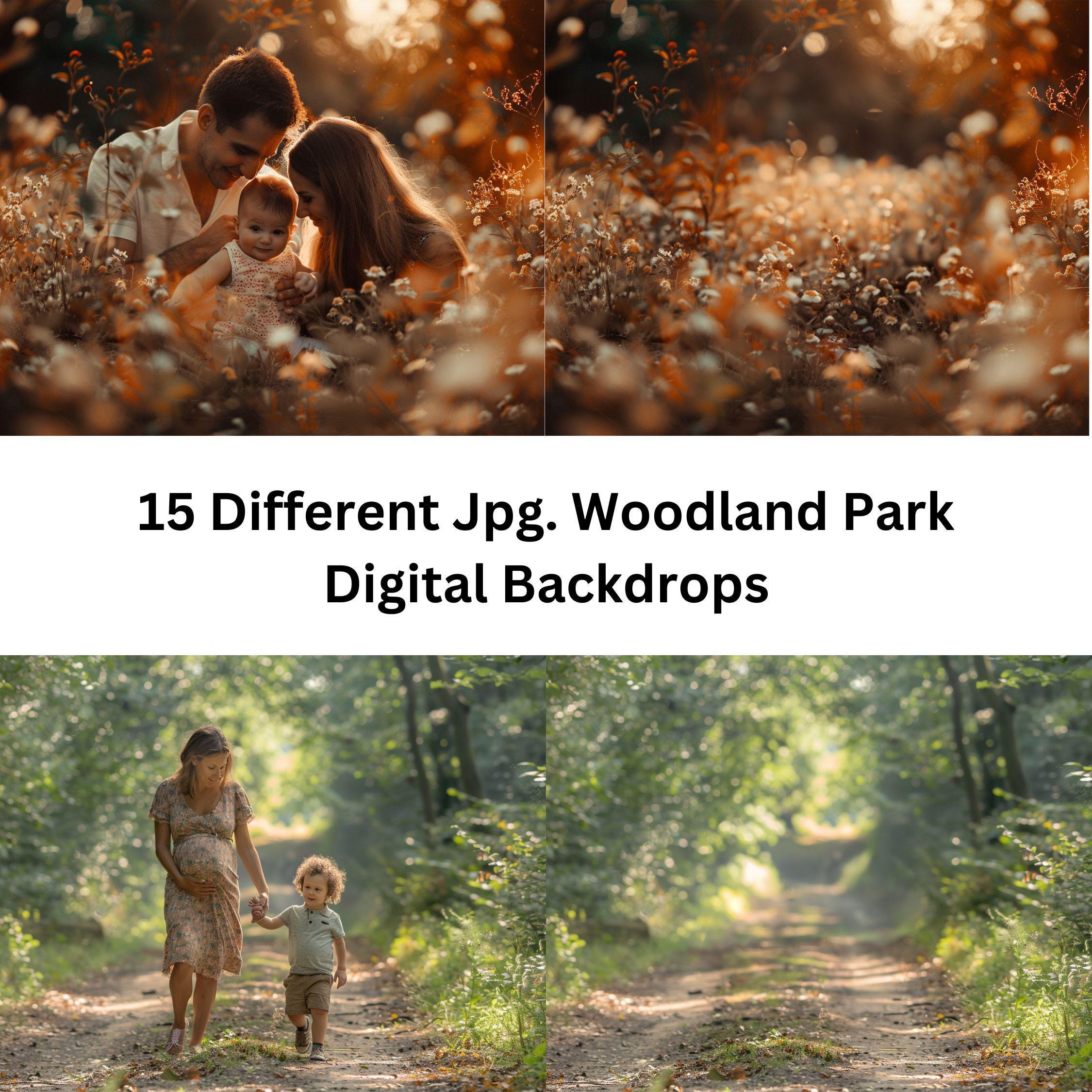 15 Outdoor Woodland Park Path Digital Backdrops, Family Photo ...