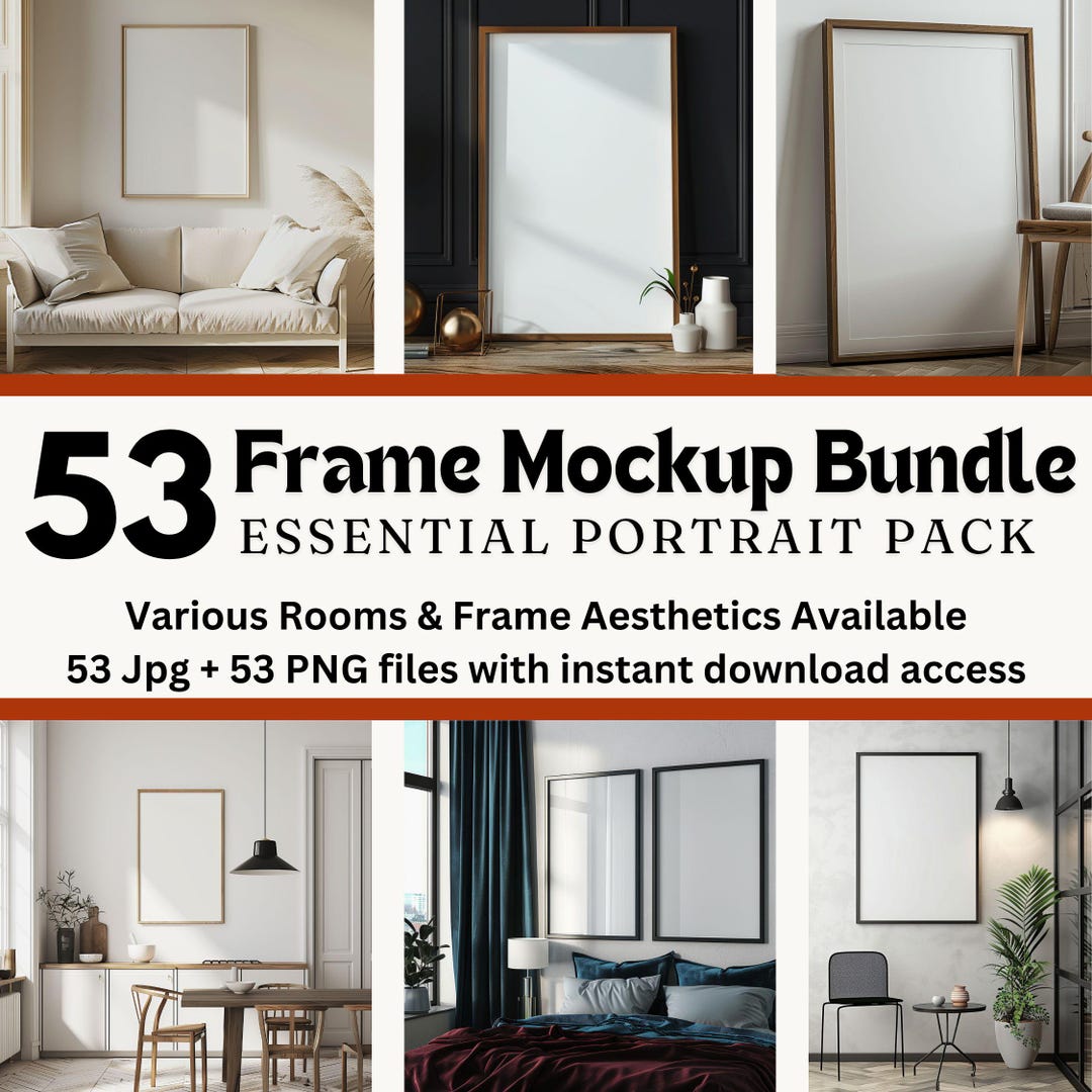 Frame Mockup Bundle Wall Frame Mockup Poster, Interior Mockup Print ...