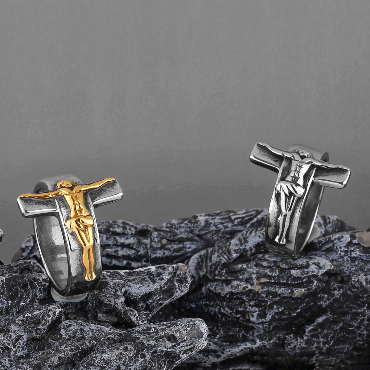 Jesus on the Cross Ring Crucifixion Ring Christianity Ring - Etsy
