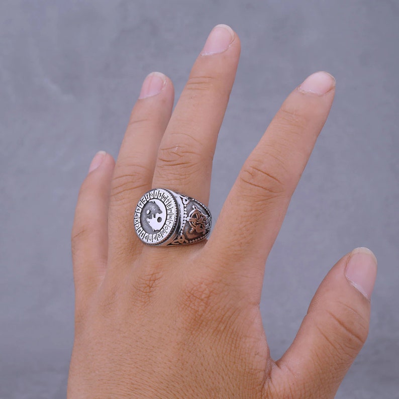 Skoll and Hati Wolf Ring With Viking Knots Viking Wolves Ring Statement ...