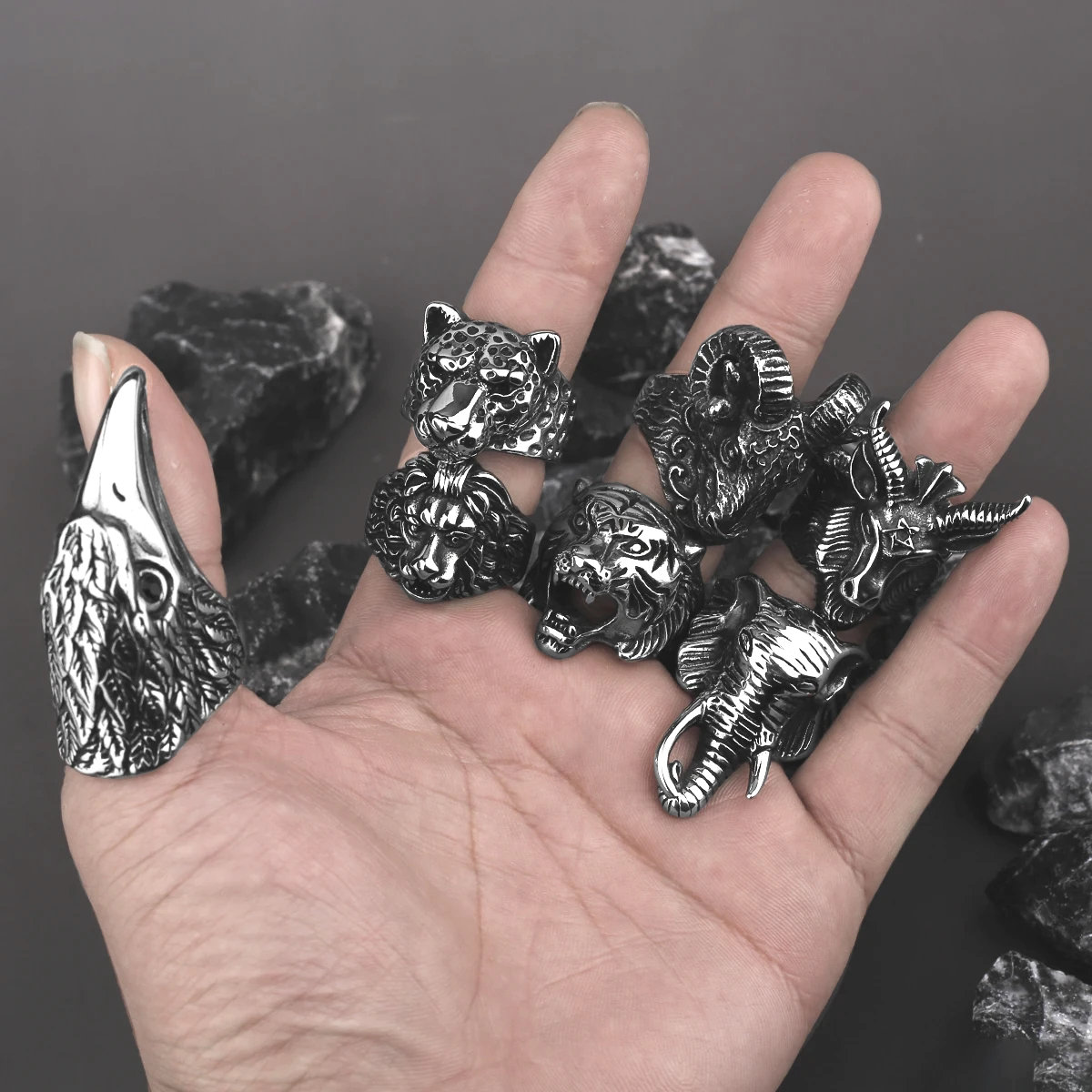 Mythical Animal Rings Men's Statement Rings Viking Rings Fashion Rings ...