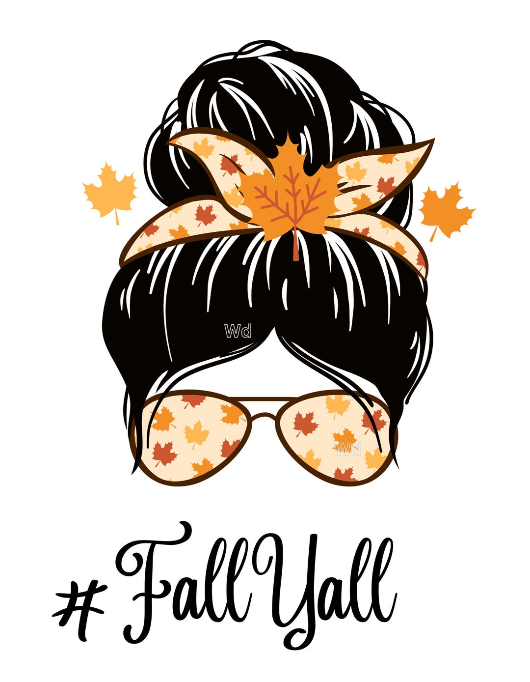 Messy Bun Fall Png Digital Download - Etsy
