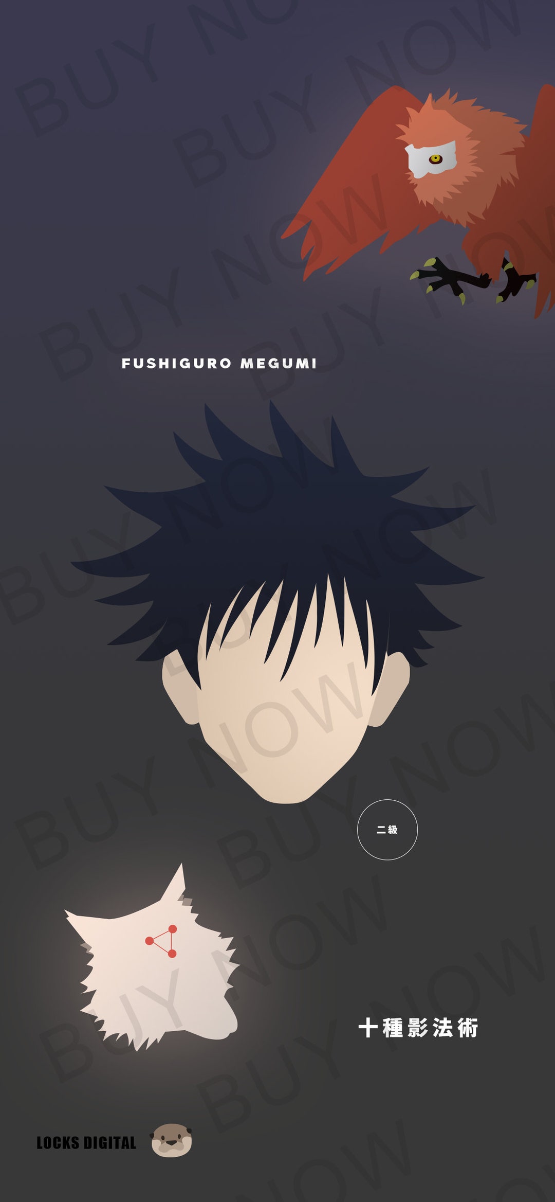 Jujutsu Kaisen Megumi Fushiguro Lock Screen - Etsy