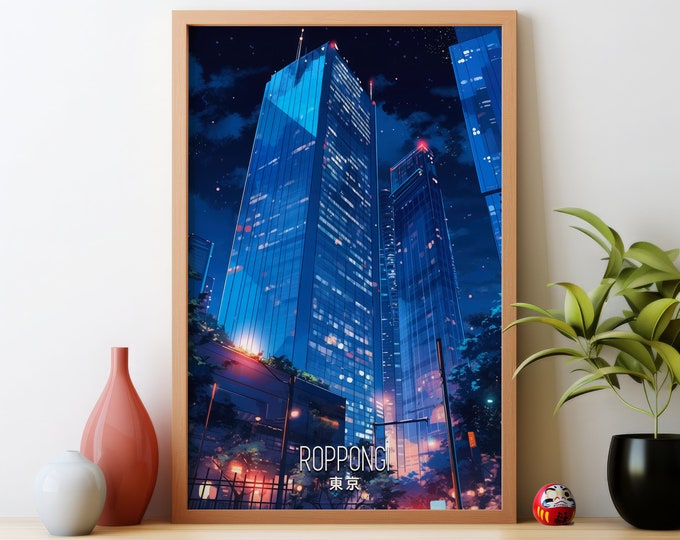 Roppongi, Tokyo Map Print - Many Colours - Fast Delivery - Scandi ...