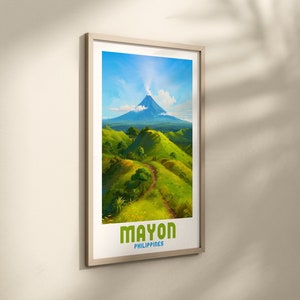 Mayon Volcano Philippines Travel Poster: Asian Art Print - Etsy