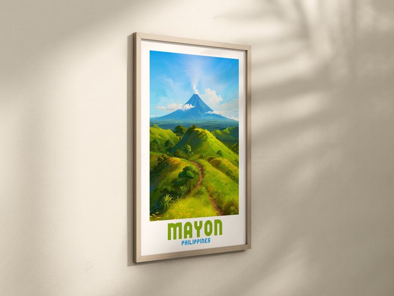 Mayon Volcano Philippines Travel Poster: Asian Art Print - Etsy