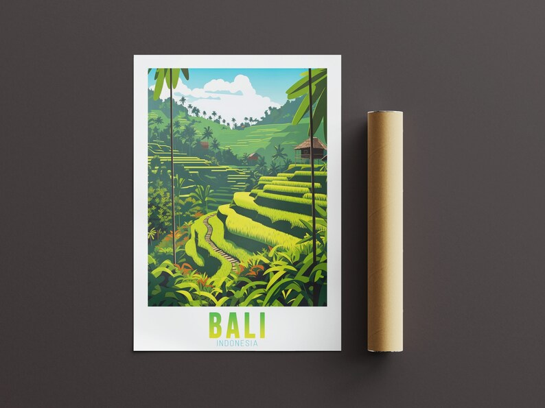 Bali Rice Terraces Print: Indonesia Travel Poster - Etsy