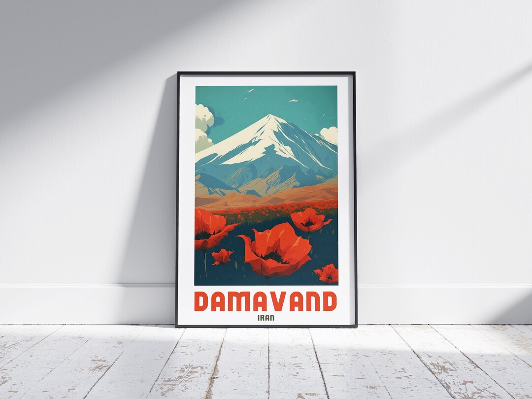 Damavand Peak Travel Poster: Iran Mountain Art Print - Etsy