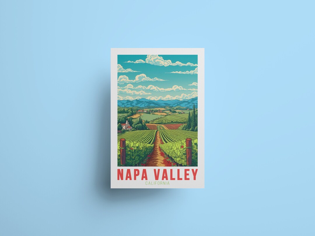 Napa Valley Art Print Vintage Travel Poster California County Wall Art ...