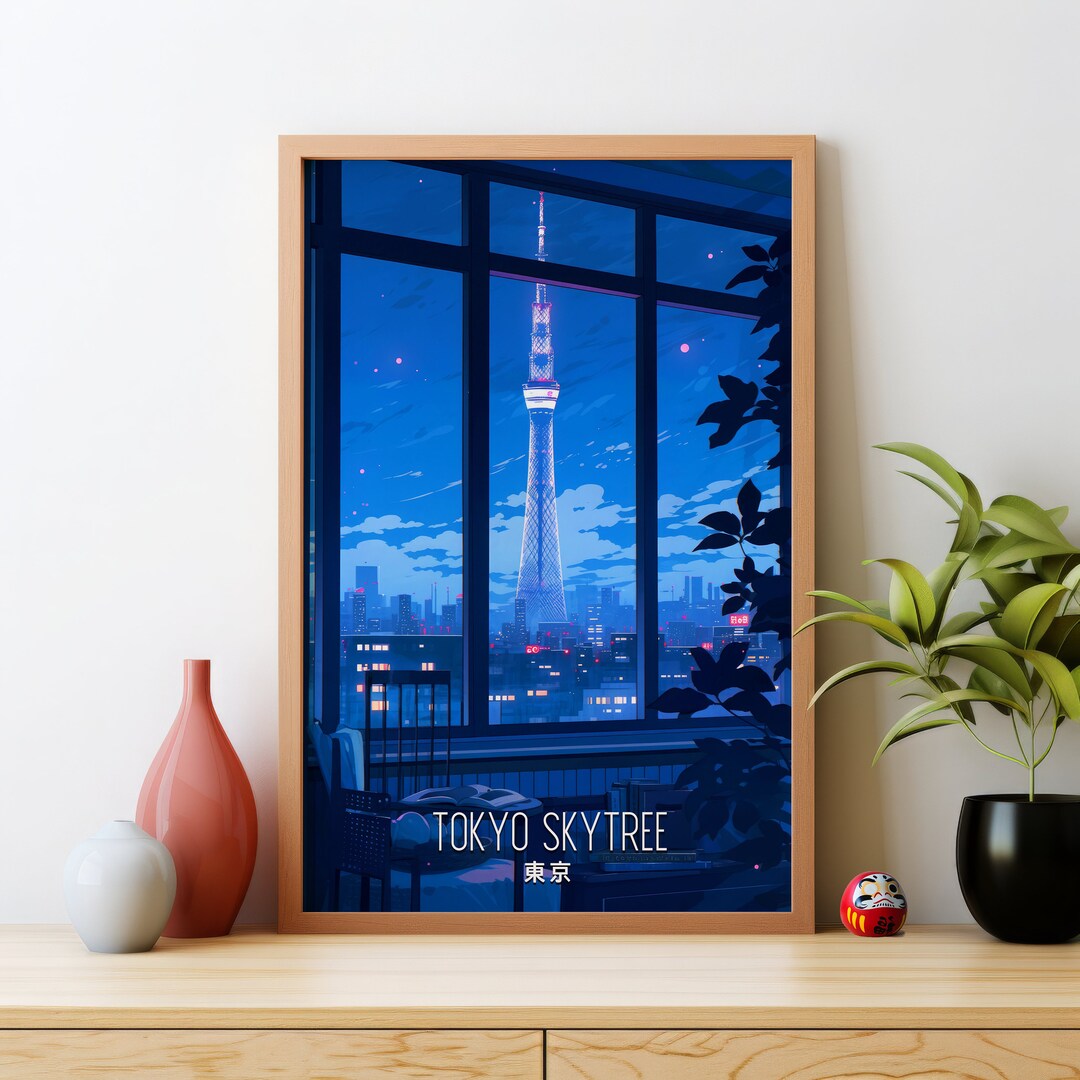 Tokyo Sumida Tokyo Skytree Anime Travel Poster Japanese Print Tokyo ...