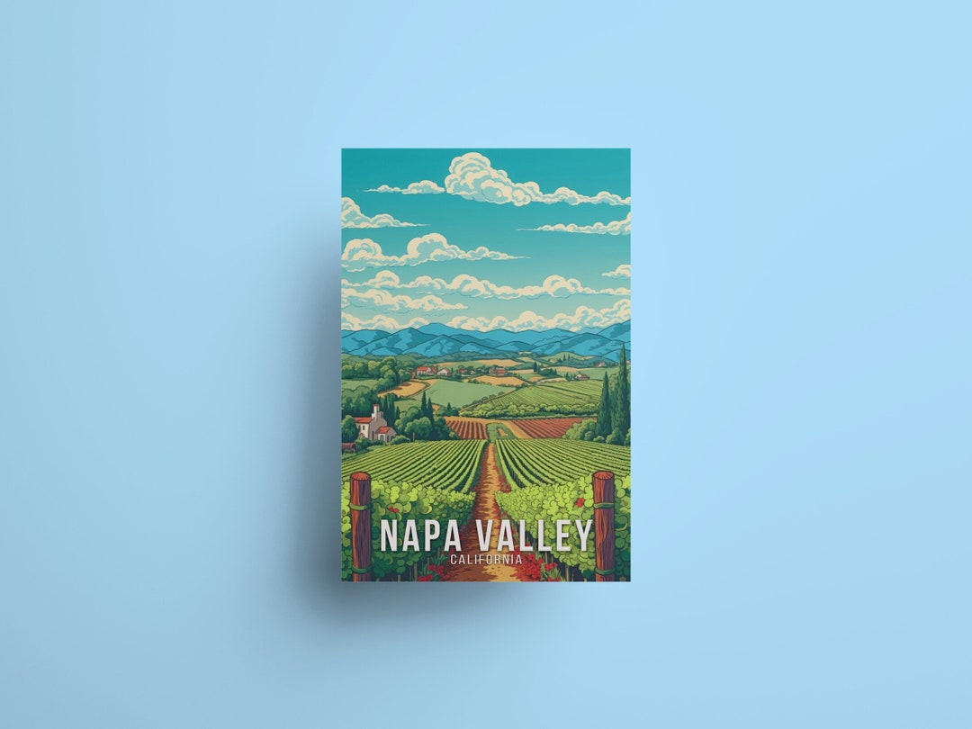 Napa Valley Travel Poster California Art Wall Decor Colorful Travel ...