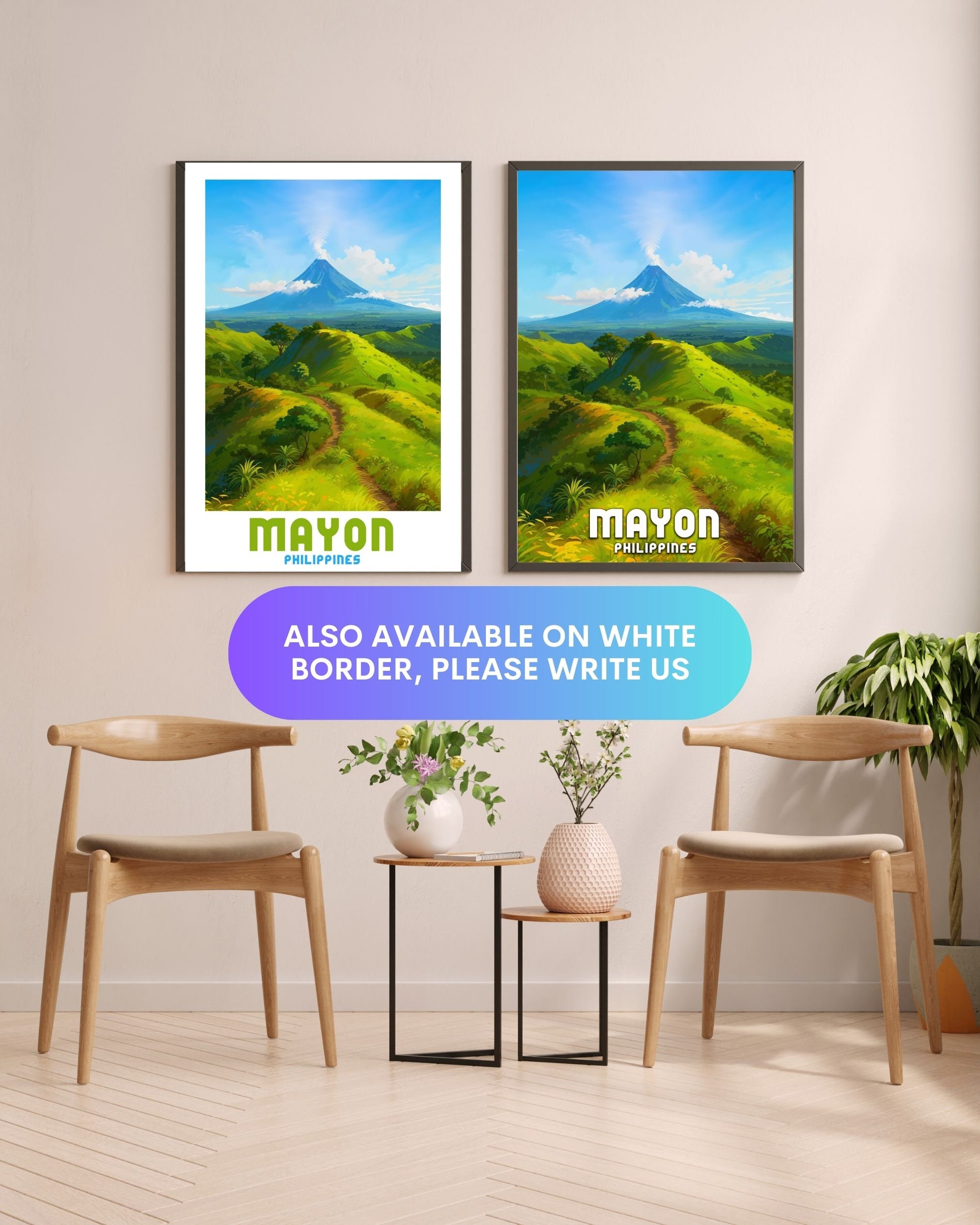 Mayon Philippines Travel Poster Philippines Art Volcano Wall Decor ...