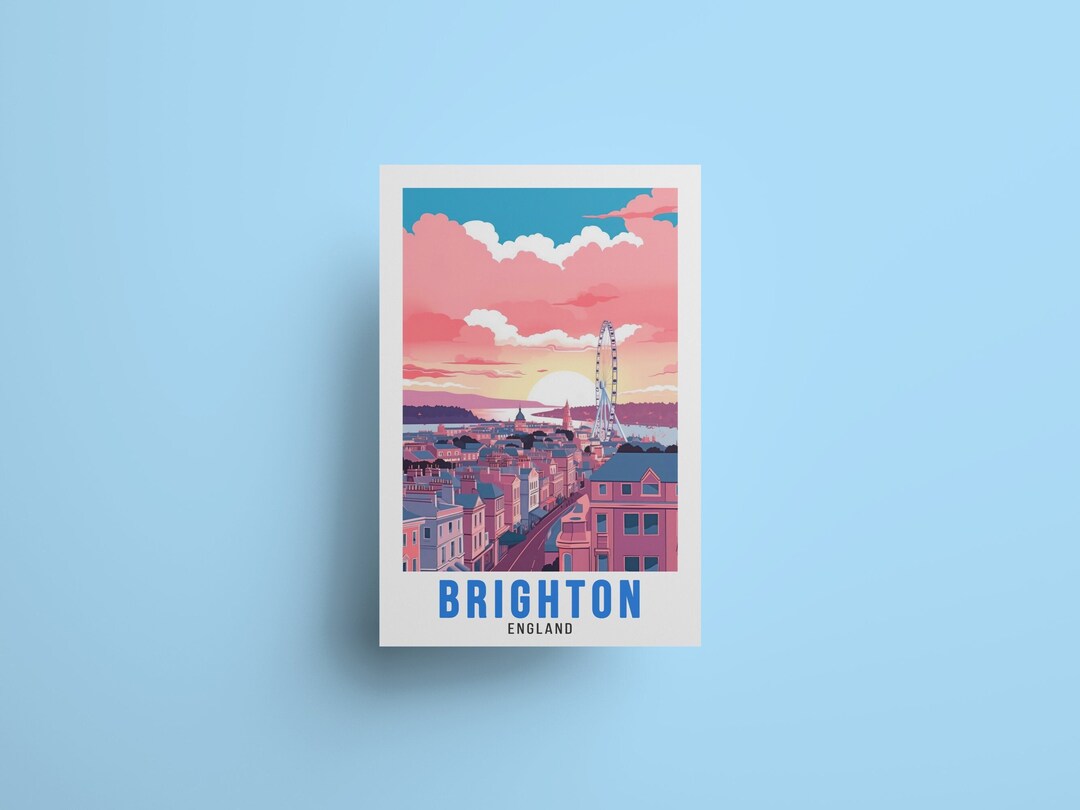 Brighton Art UK Wall Art Poster Illustration London Gift Living Room ...