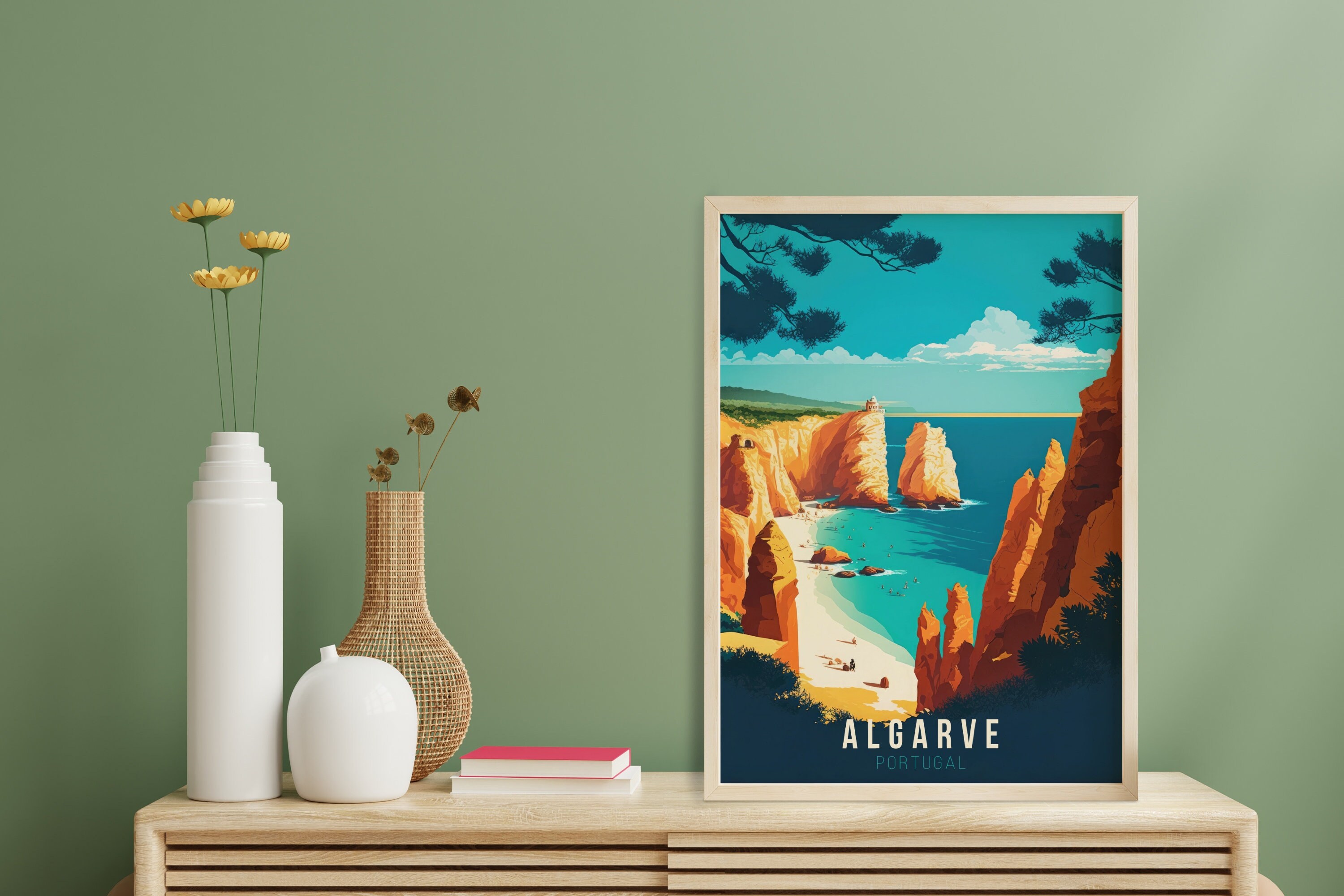 Algarve Travel Poster Portugal Art Wall Decor Coast Travel - Etsy