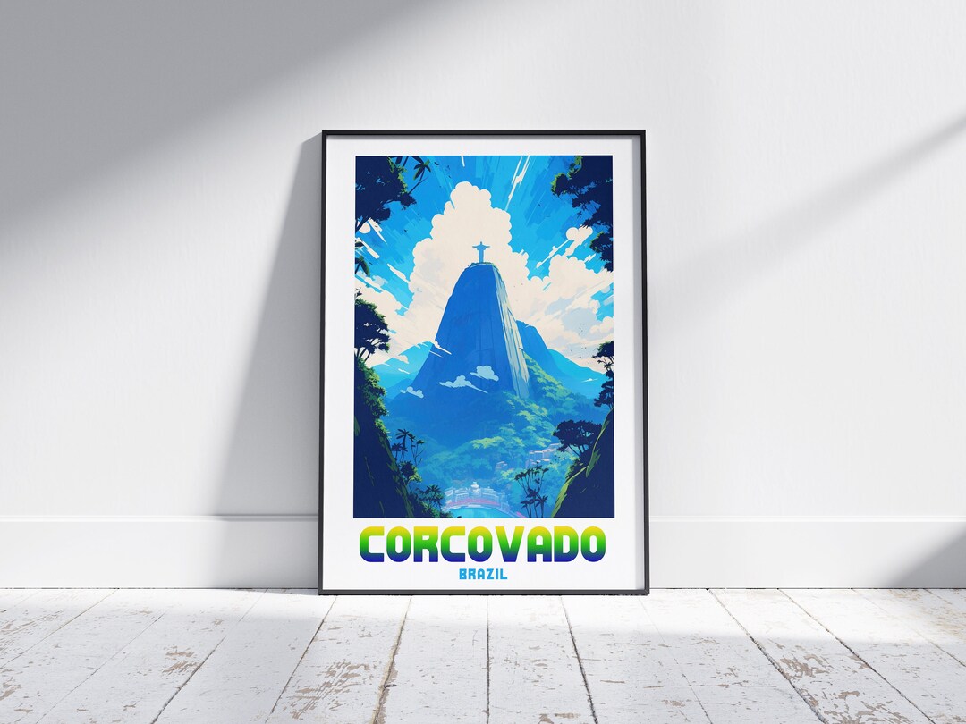 Corcovado Rio Janeiro Travel Poster Print Framed Wall Art Christ ...